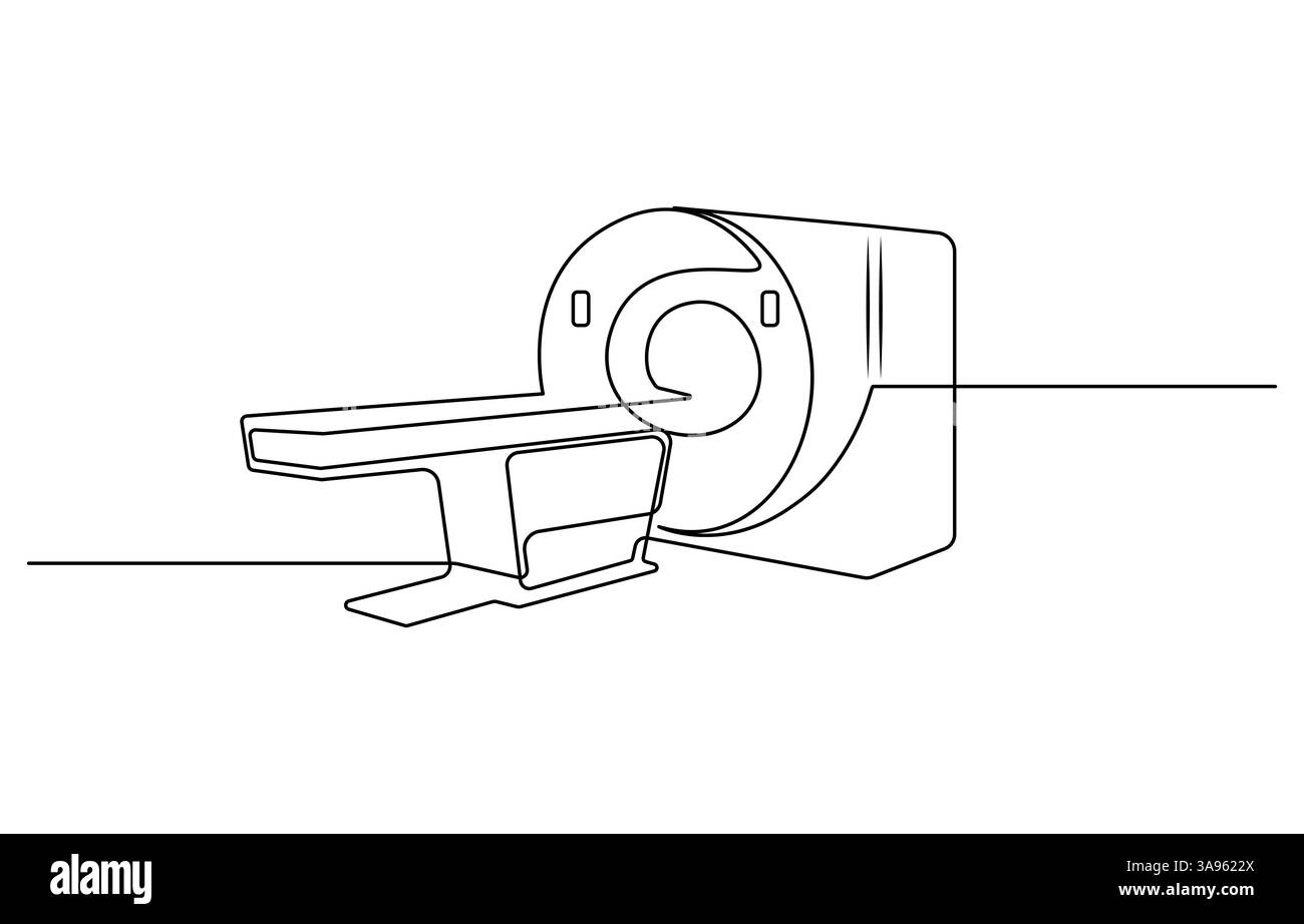 Continuous one line drawing Magnetic resonance imaging Stock Vector ...