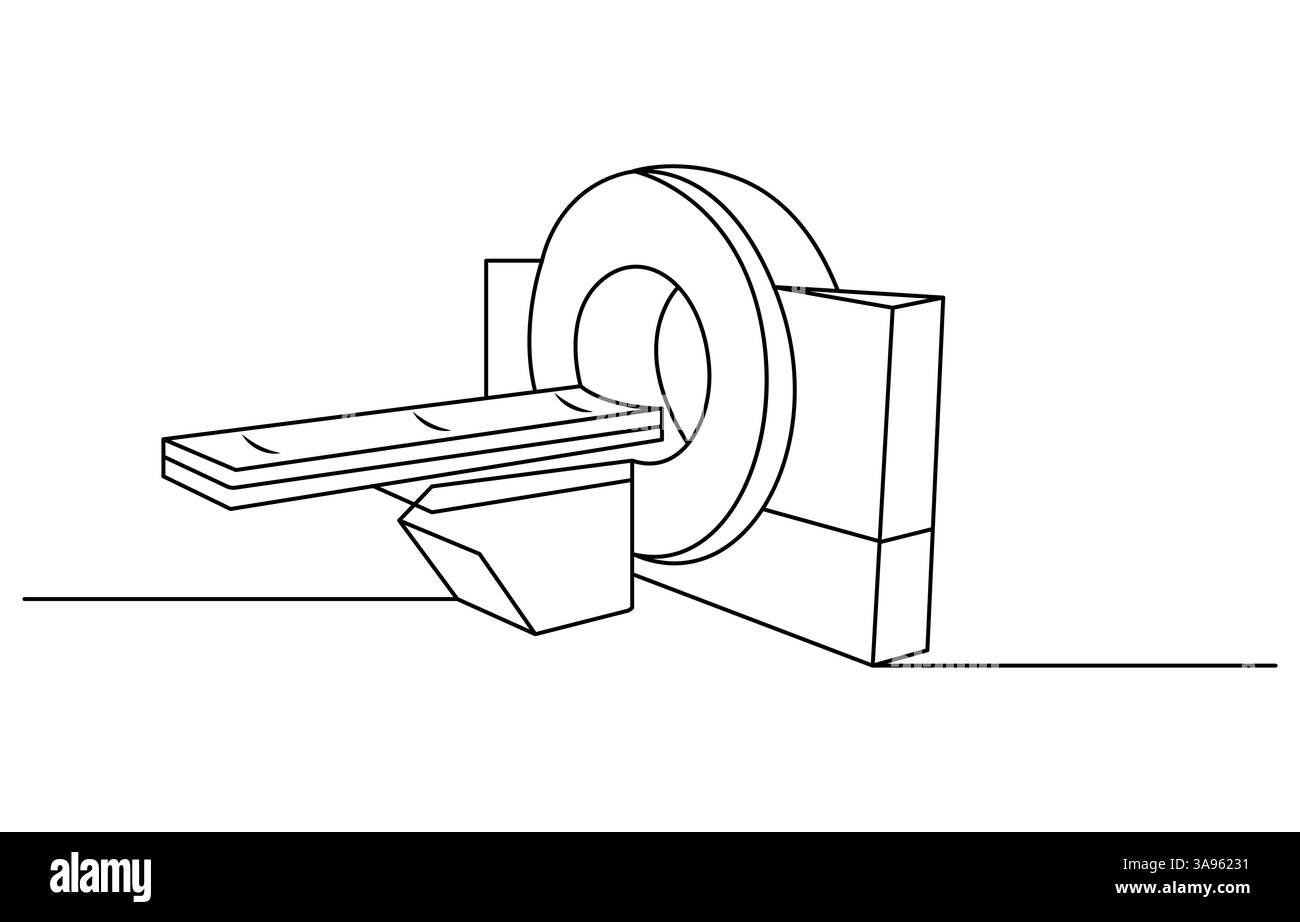 Continuous one line drawing Magnetic resonance imaging Stock Vector ...