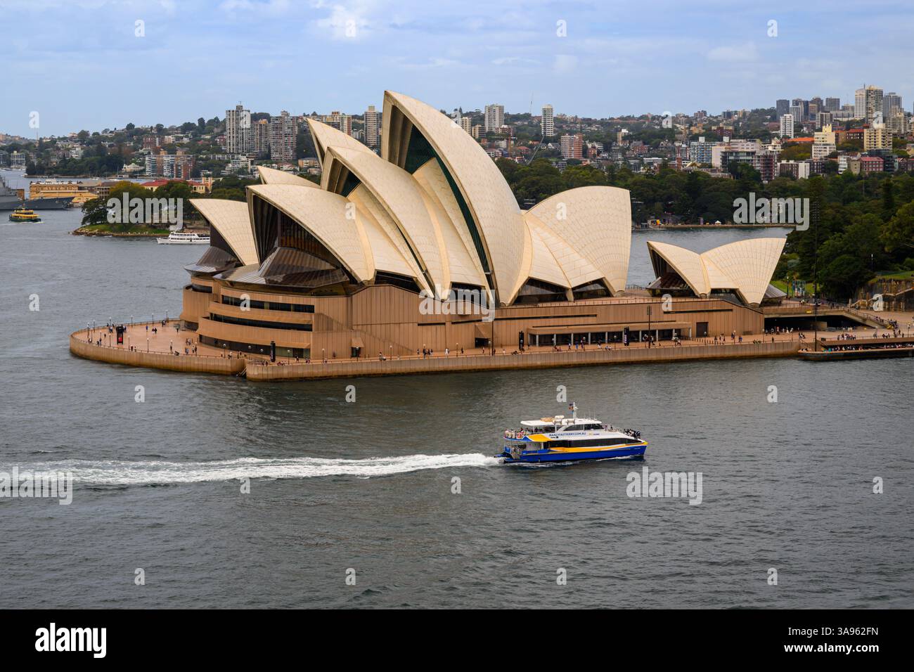 Looking down on the Sydney Opera House on a sunny day. Taken from the ...