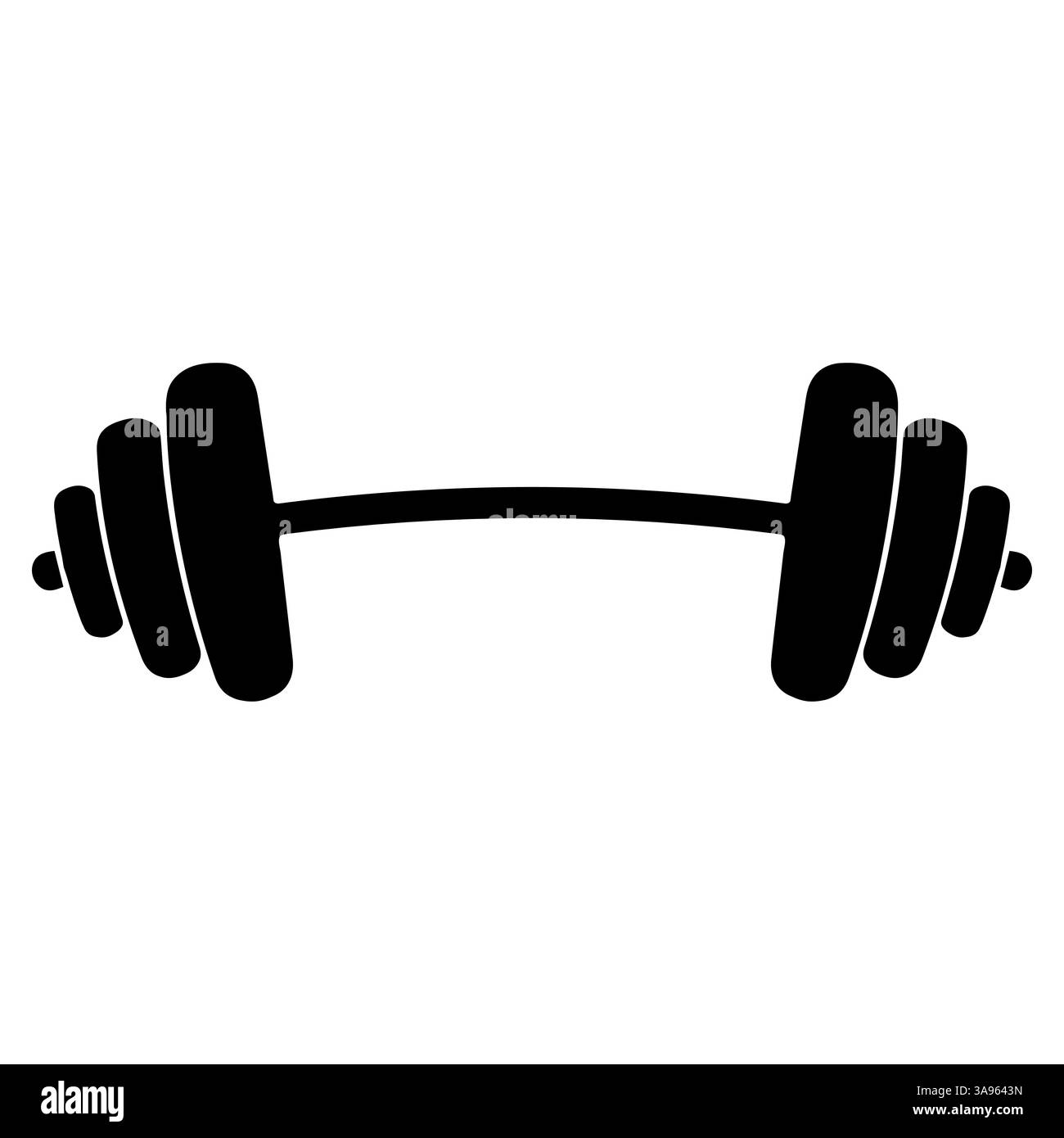 Cartoon barbell, dumbbell icon symbolizing strength, workout fitness ...