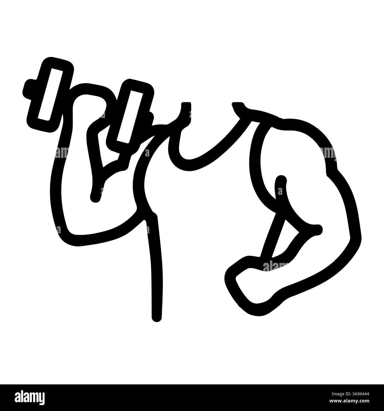 Strong Muscular Bodybuilder Arm Lifting Dumbbell Icon athlete dumbbell ...