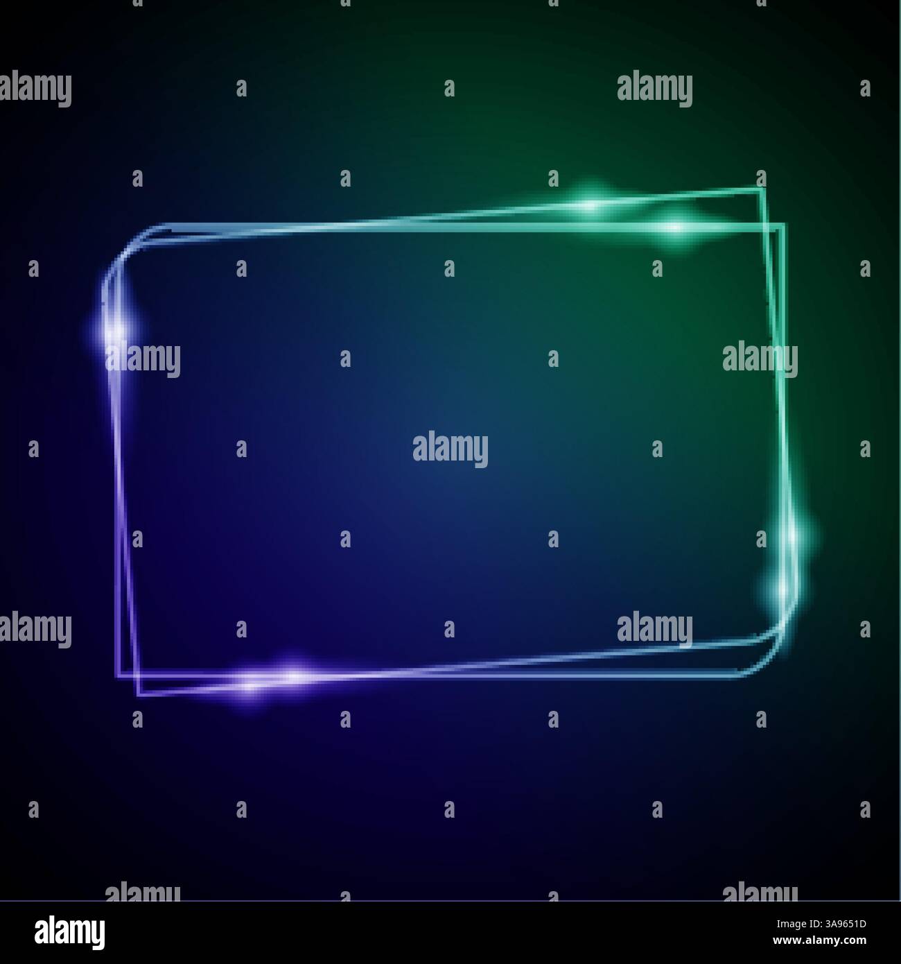 Neon Frame with Glow, and Sparkles. Electronic Luminous Rectangles ...