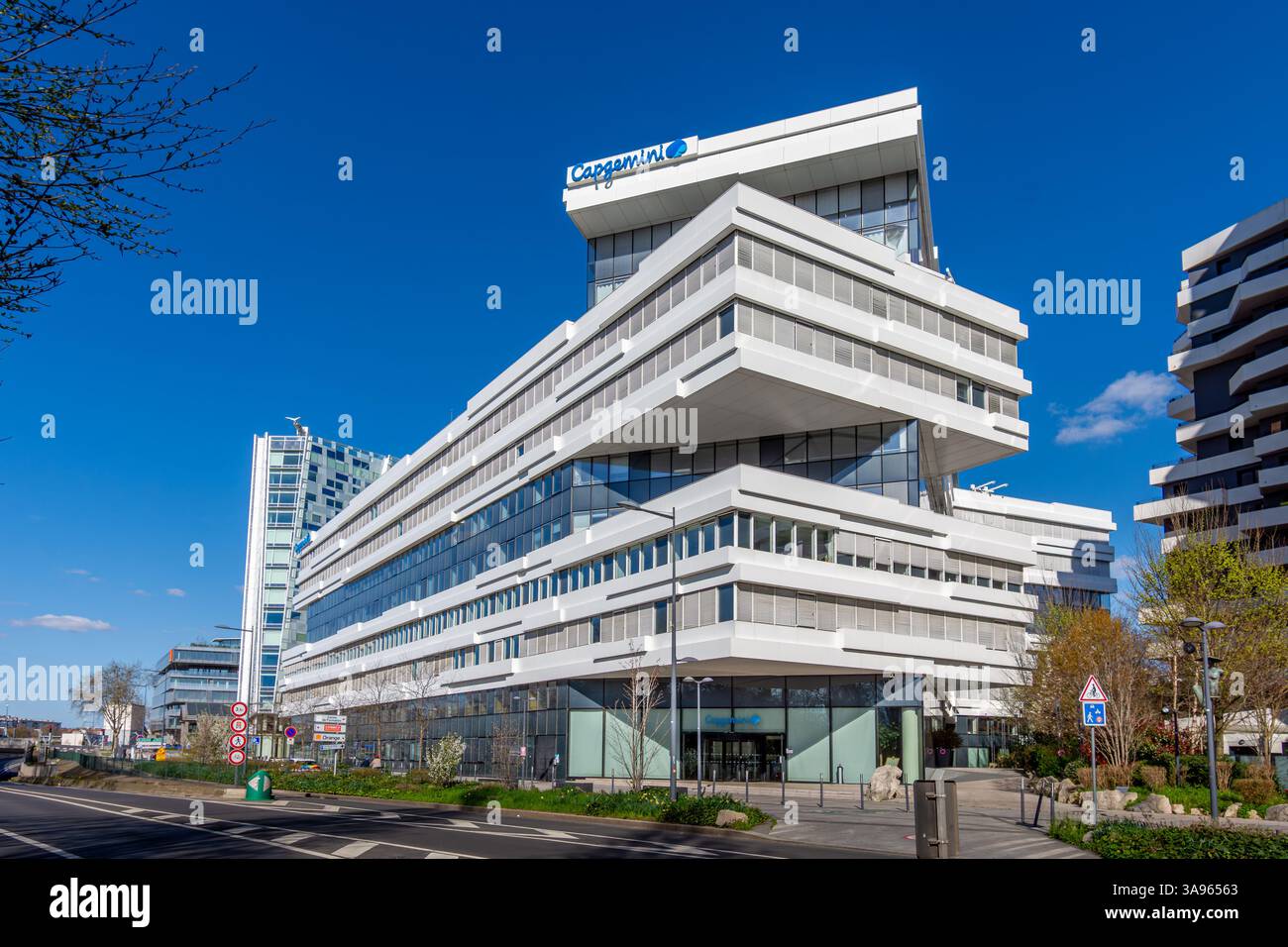 Exterior view of the Capgemini France headquarters. Capgemini is a ...