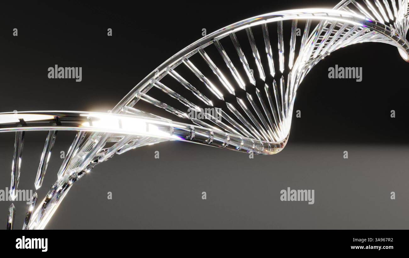 Crystal DNA research bio cell genetic 3d render Stock Photo - Alamy