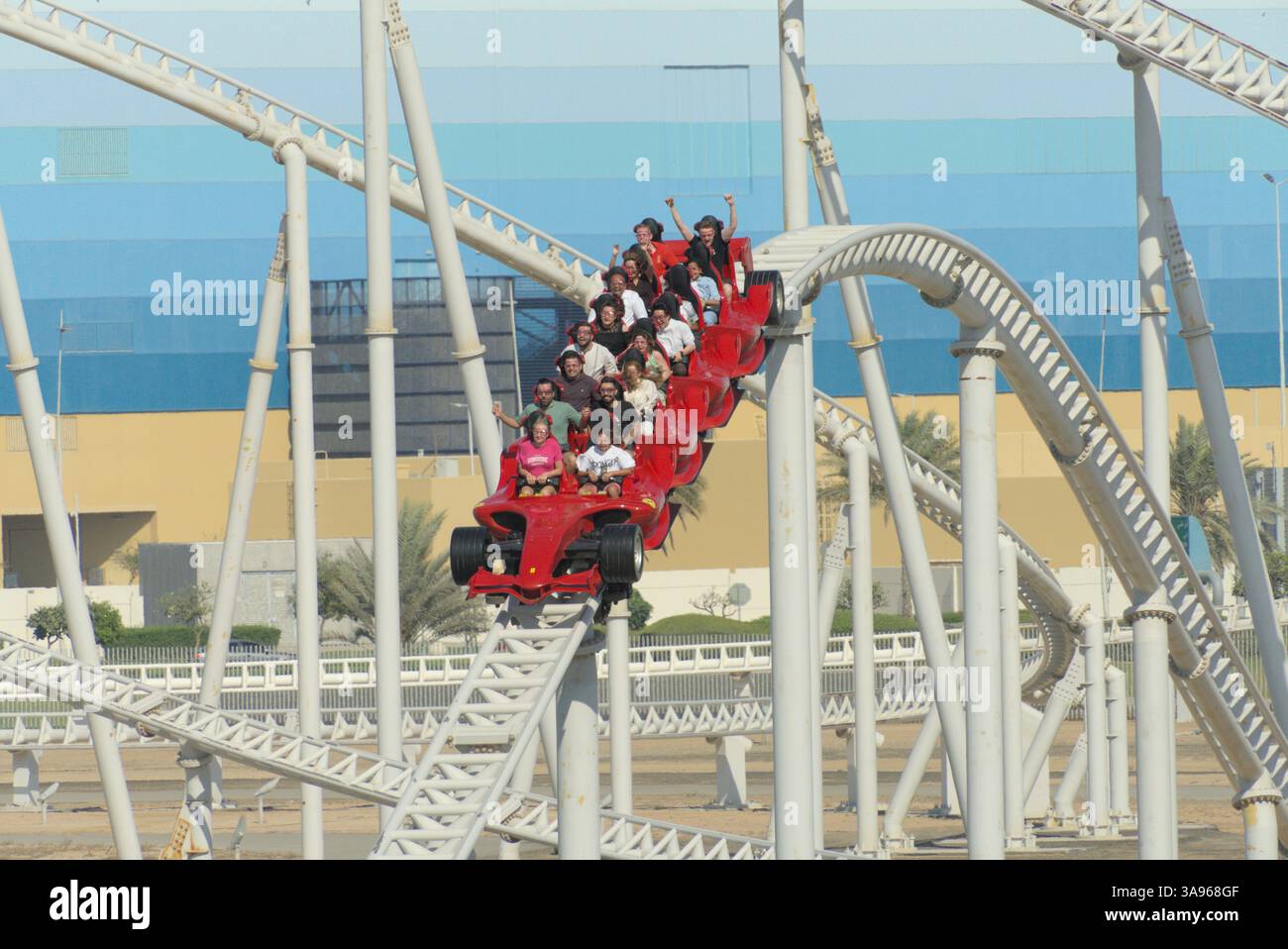 Formula Rossa at Ferrari World, Abu Dhabi on the first bunny hill Stock ...