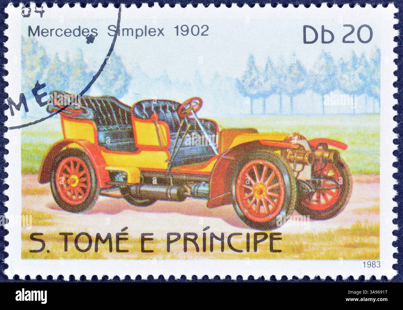 Cancelled postage stamp printed by Sao Tome and Principe, that shows ...