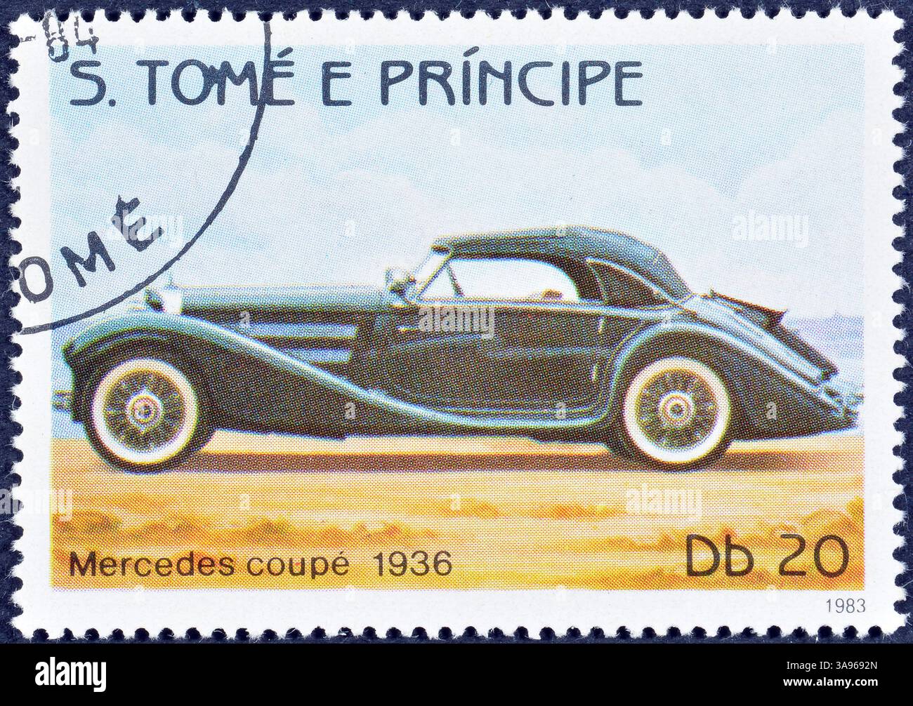 Cancelled postage stamp printed by Sao Tome and Principe, that shows ...