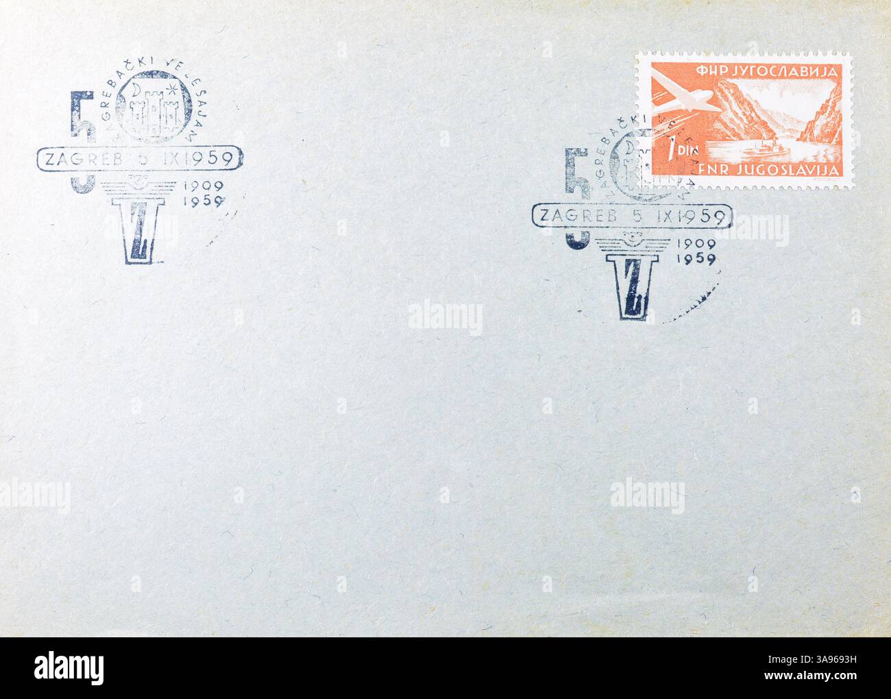 Letter with cancelled stamp printed by Yugoslavia, that shows Danube ...