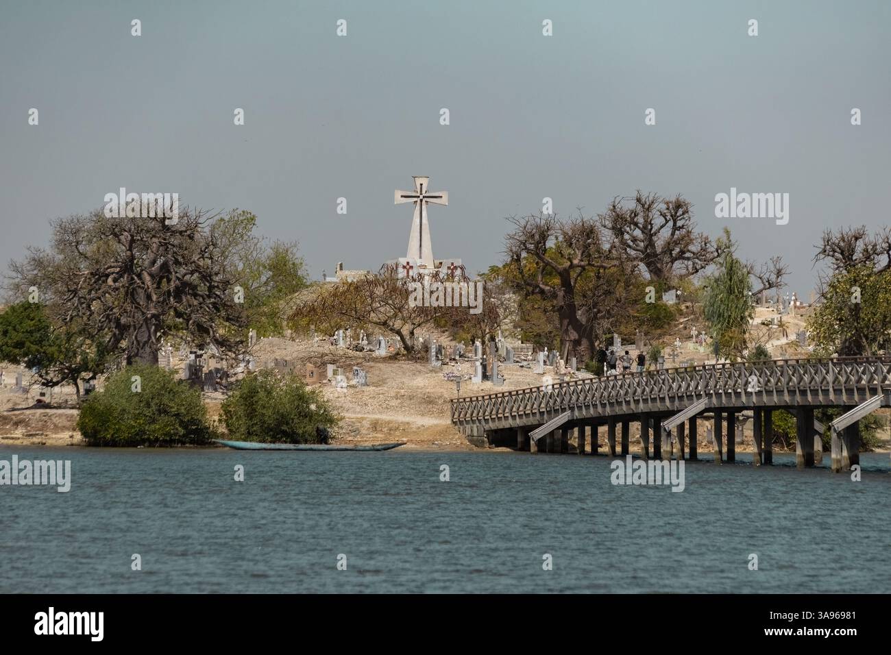 View on the cemetery on the shell island in Joal Fadiouth in Senegal ...