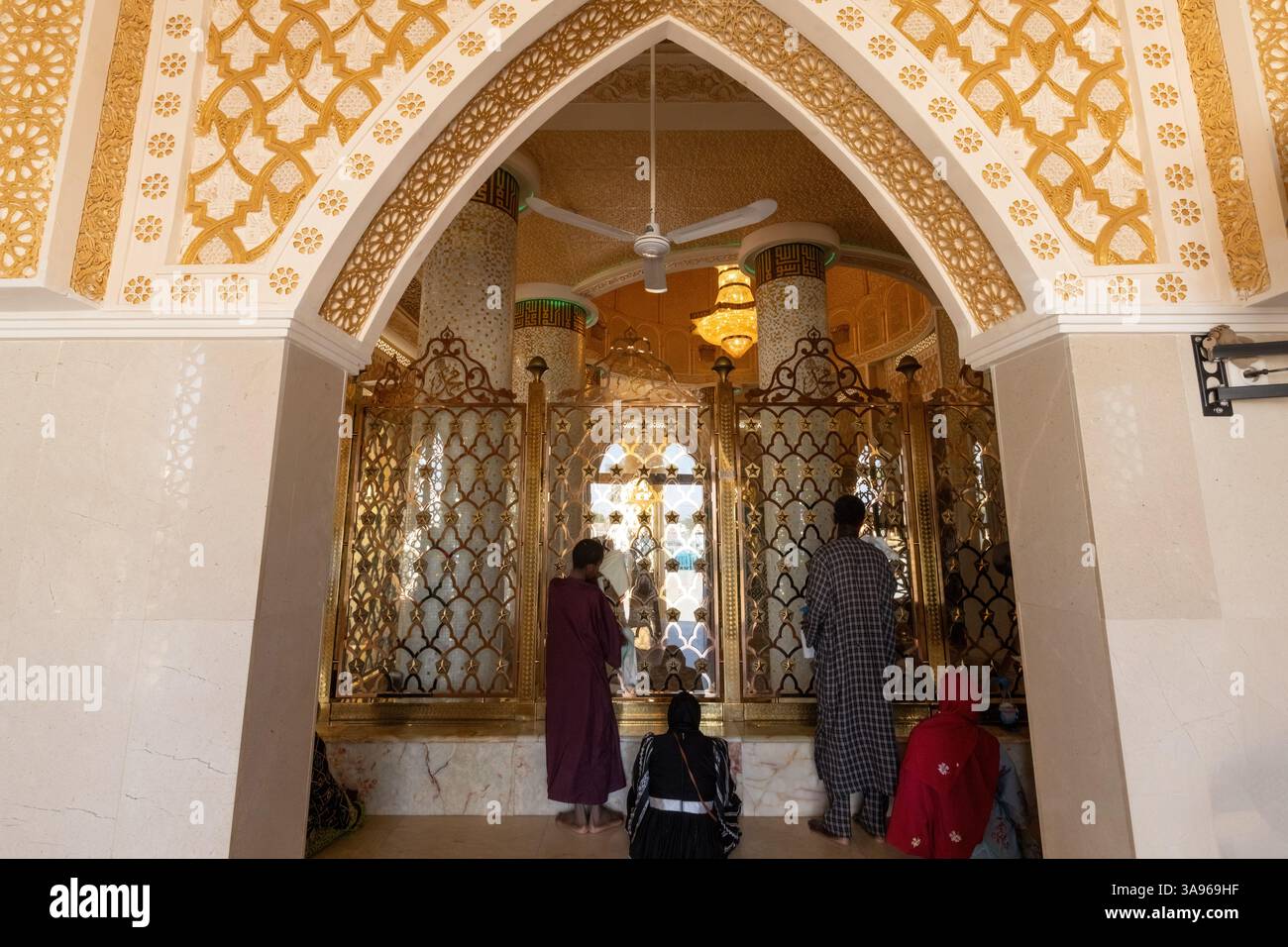 People at The tomb of Amadou Bamba M'backe located in the Great Mosque ...