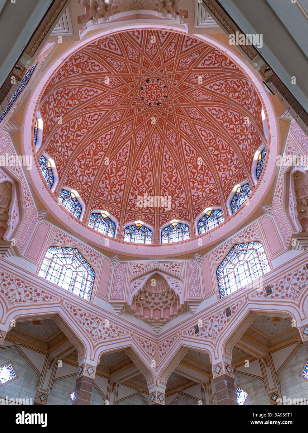 Ornate Dome Ceiling of Putra Mosque in Putrajaya, Malaysia Stock Photo ...