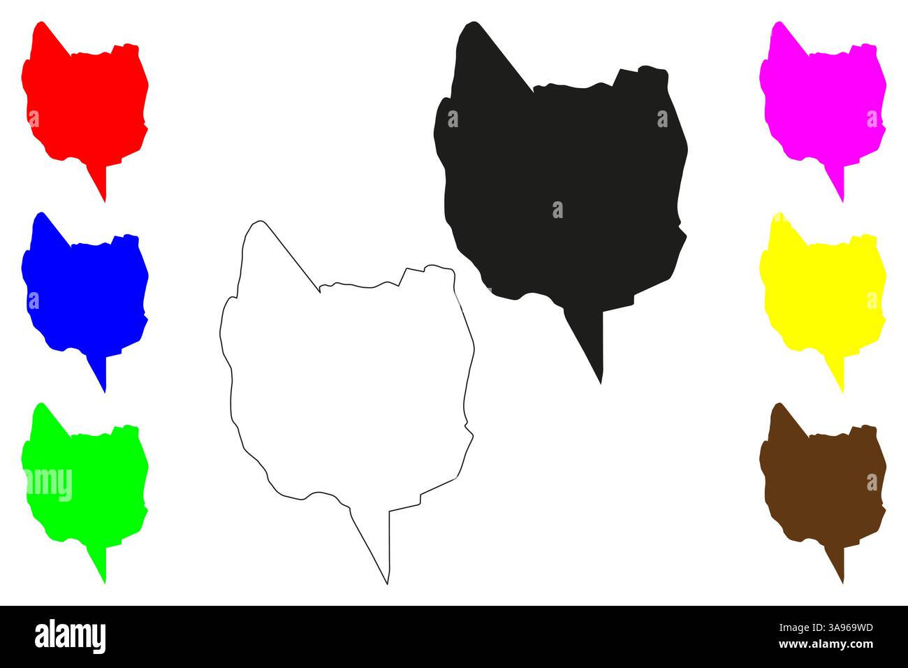 Deoria city (Republic of India, State of Uttar Pradesh) map vector ...