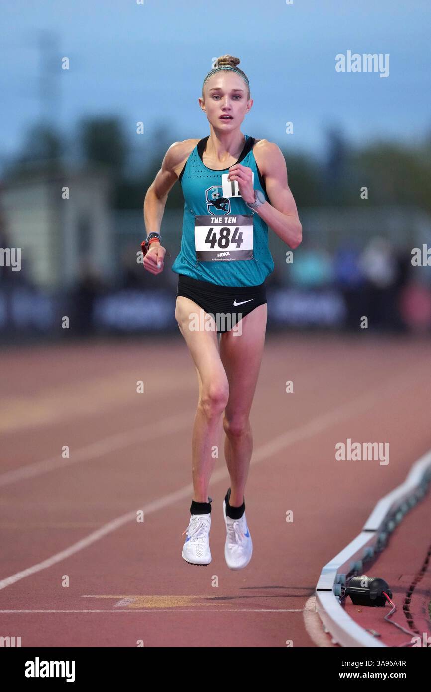 Rylee Blade of Santiago Canyon wins the girls 3,200m in 10:00.56 during ...