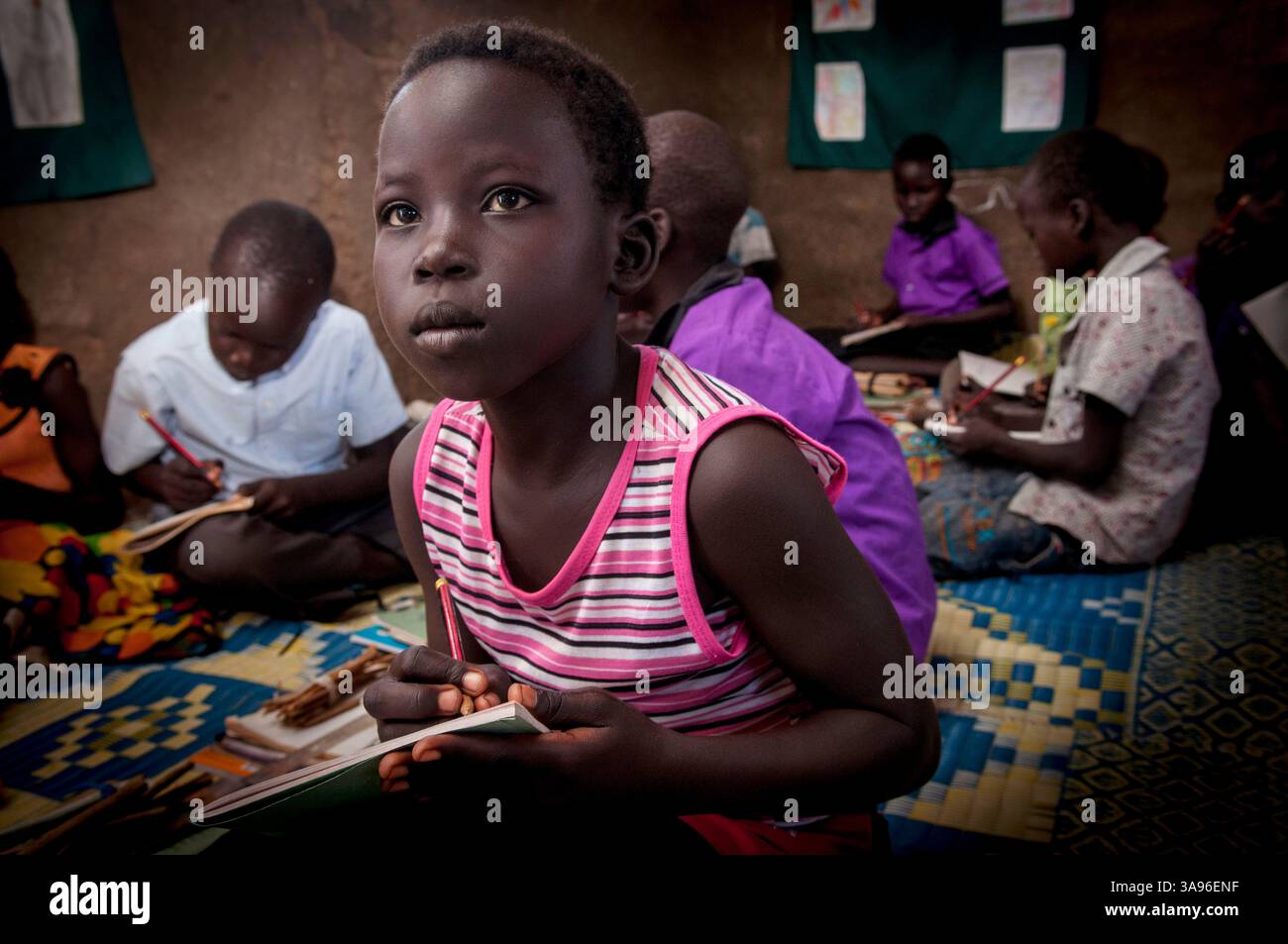 Aug 7, 2015 - Juba, South Sudan - Children work on an exercise in ...