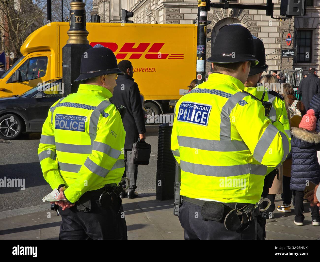 Met Police officers patrolling in Westminster, London, UK Stock Photo ...