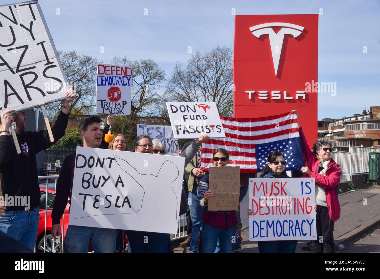 London, England, UK. 29th Mar, 2025. Protesters gather outside the ...