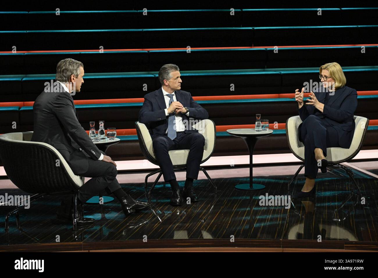 Markus Lanz, Thorsten Frei und Antje Rehlinger v. li. 03/25 her Markus ...