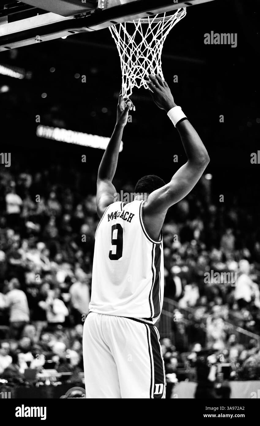 Newark, USA. 29th Mar, 2025. Duke's Khaman Maluach (9) on Saturday ...