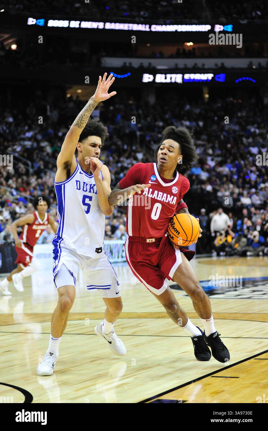 Newark, USA. 29th Mar, 2025. Alabama's Labaron Philon (0) on Saturday ...