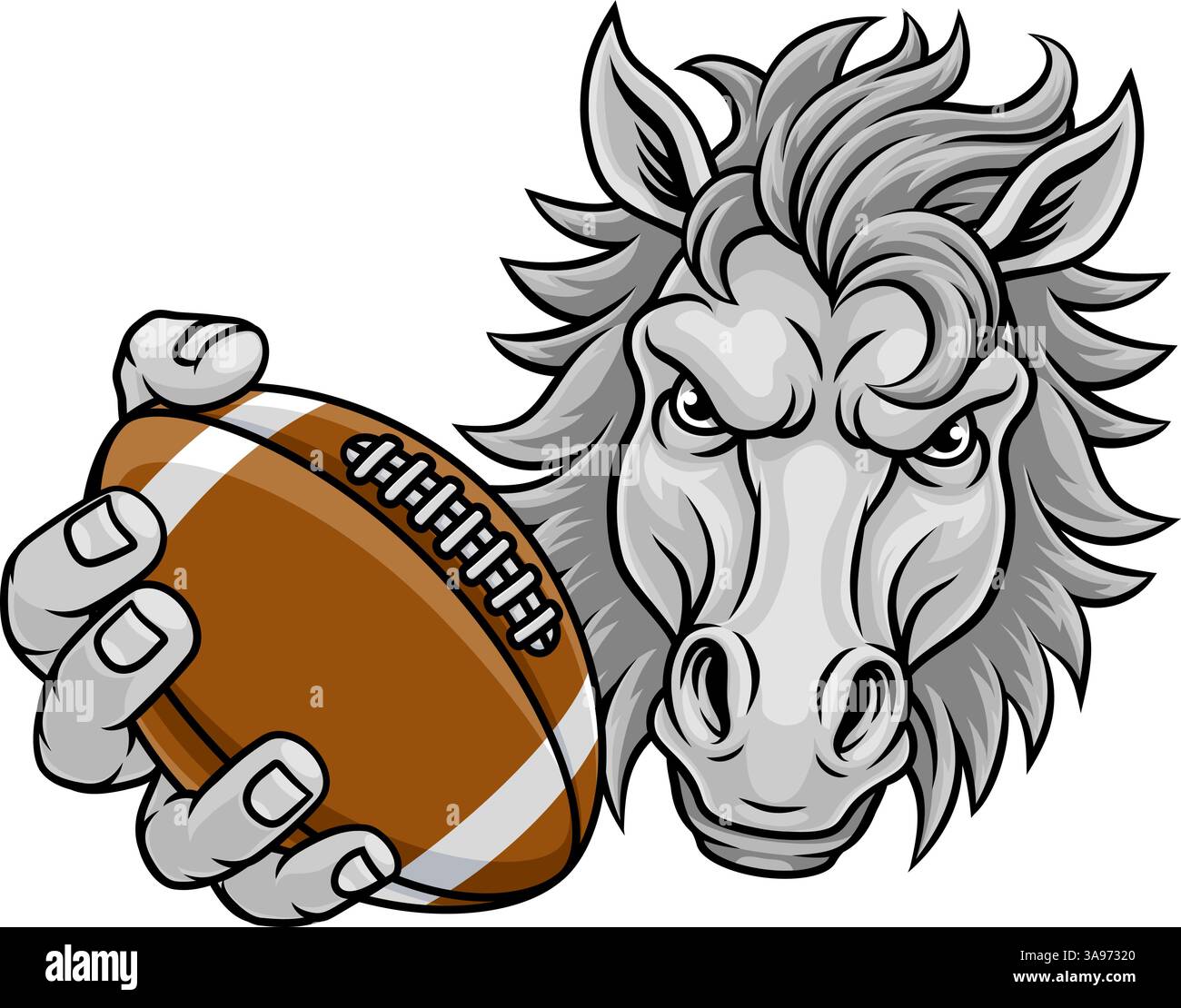Horse Mustang Stallion Football Sports Team Mascot Stock Vector Image ...