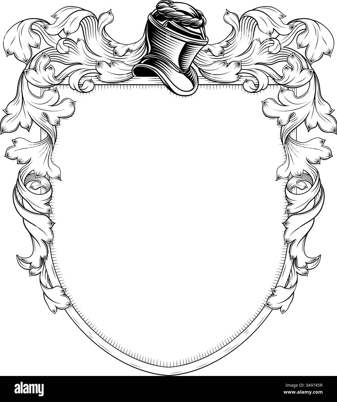 Coat of Arms Crest Family Heraldic Medieval Shield Stock Vector Image ...