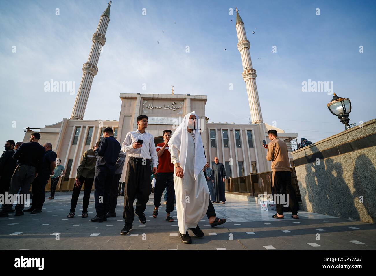 Iraqi Kurdish Muslims leave Saido mosque after Eid al-Fitr prayers in ...