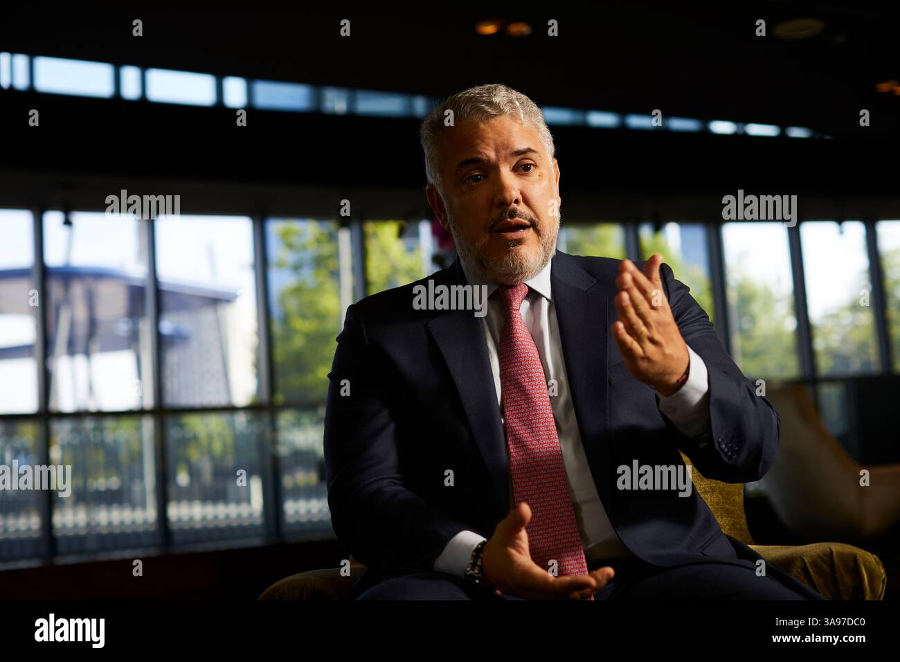 Madrid, June 16, 2023. Portraits and poses during the interview with former Colombian President ...