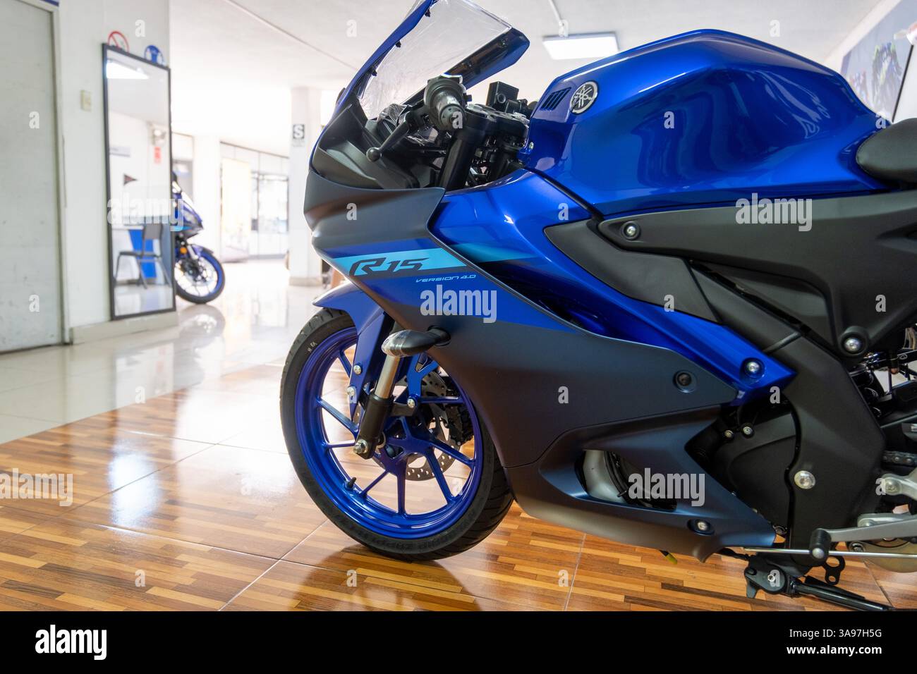 Lima, Peru, 15 Mar 2025. Yamaha r15 version 4.0 new colors, motorcycles ...