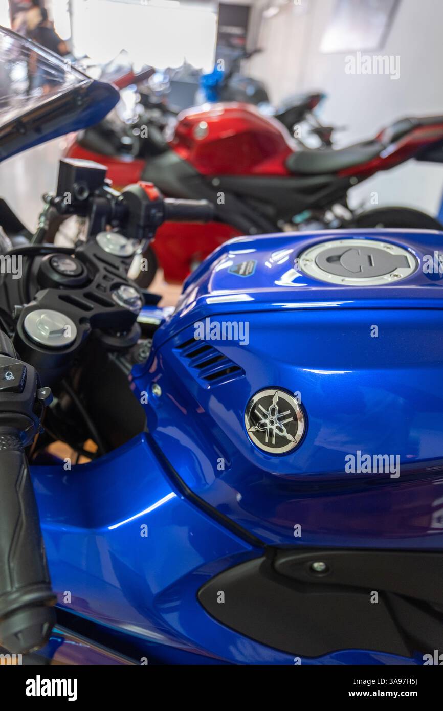 Lima, Peru, 15 Mar 2025. Yamaha r15 version 4.0 new colors, motorcycles ...