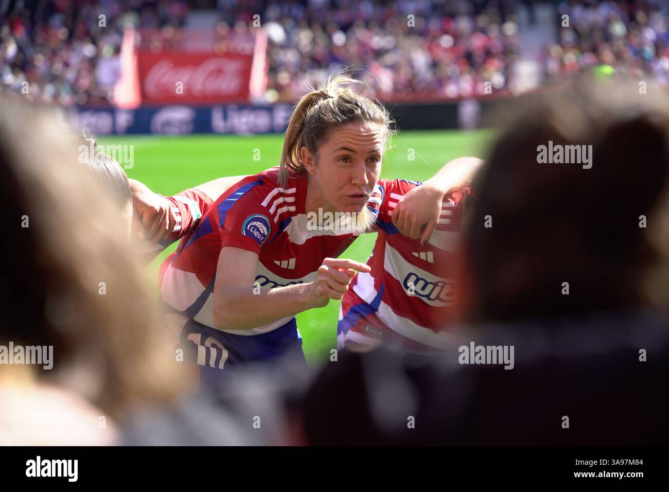 Granada, Spain, March 30th 2025 Lauri (N10) Granada CF captain huddle ...