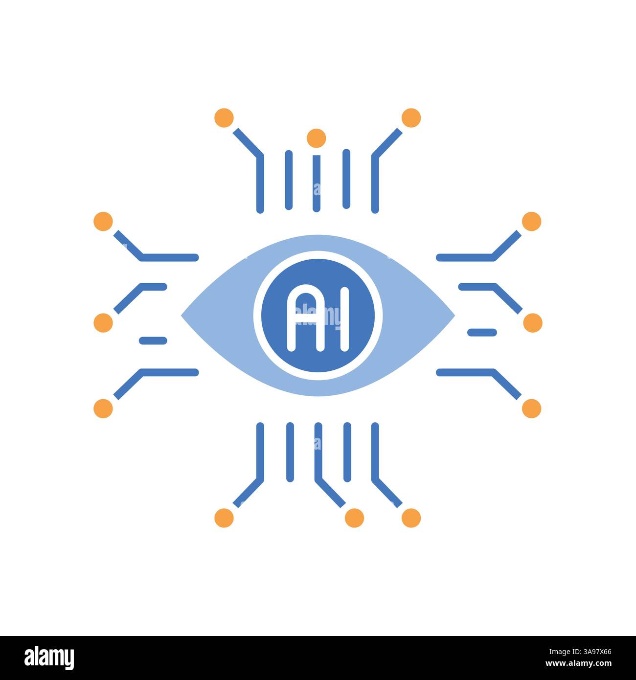 Computer Vision Line Icon Vector Isolated Element Editable Stroke