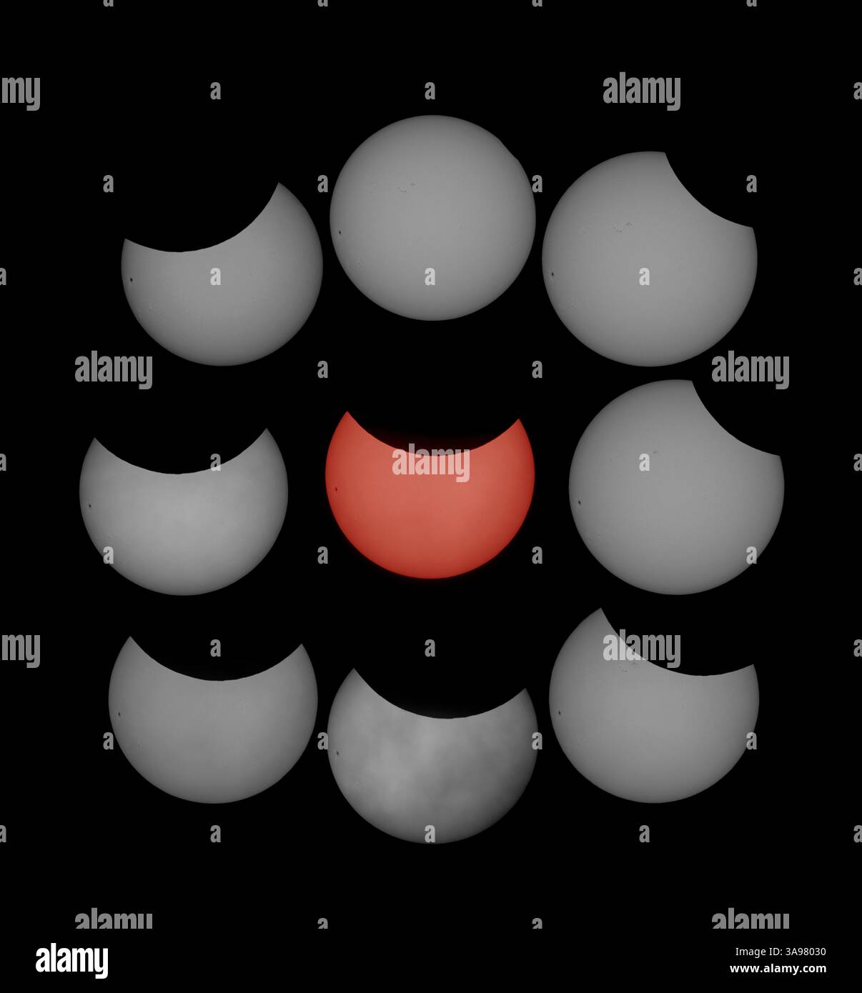 Wimbledon, London, UK. 29th Mar, 2025. Image sequence showing partial ...