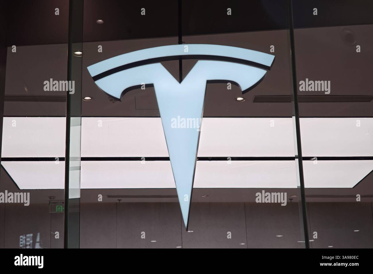 SHANGHAI, CHINA - MARCH 30, 2025 - A Tesla flagship store is seen in ...