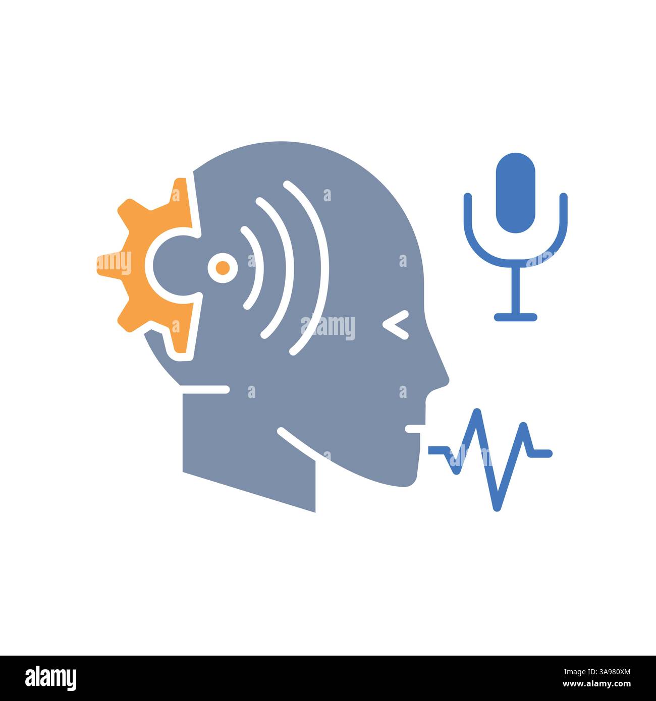Speech Recognition Line Icon Vector Isolated Element Editable Stroke