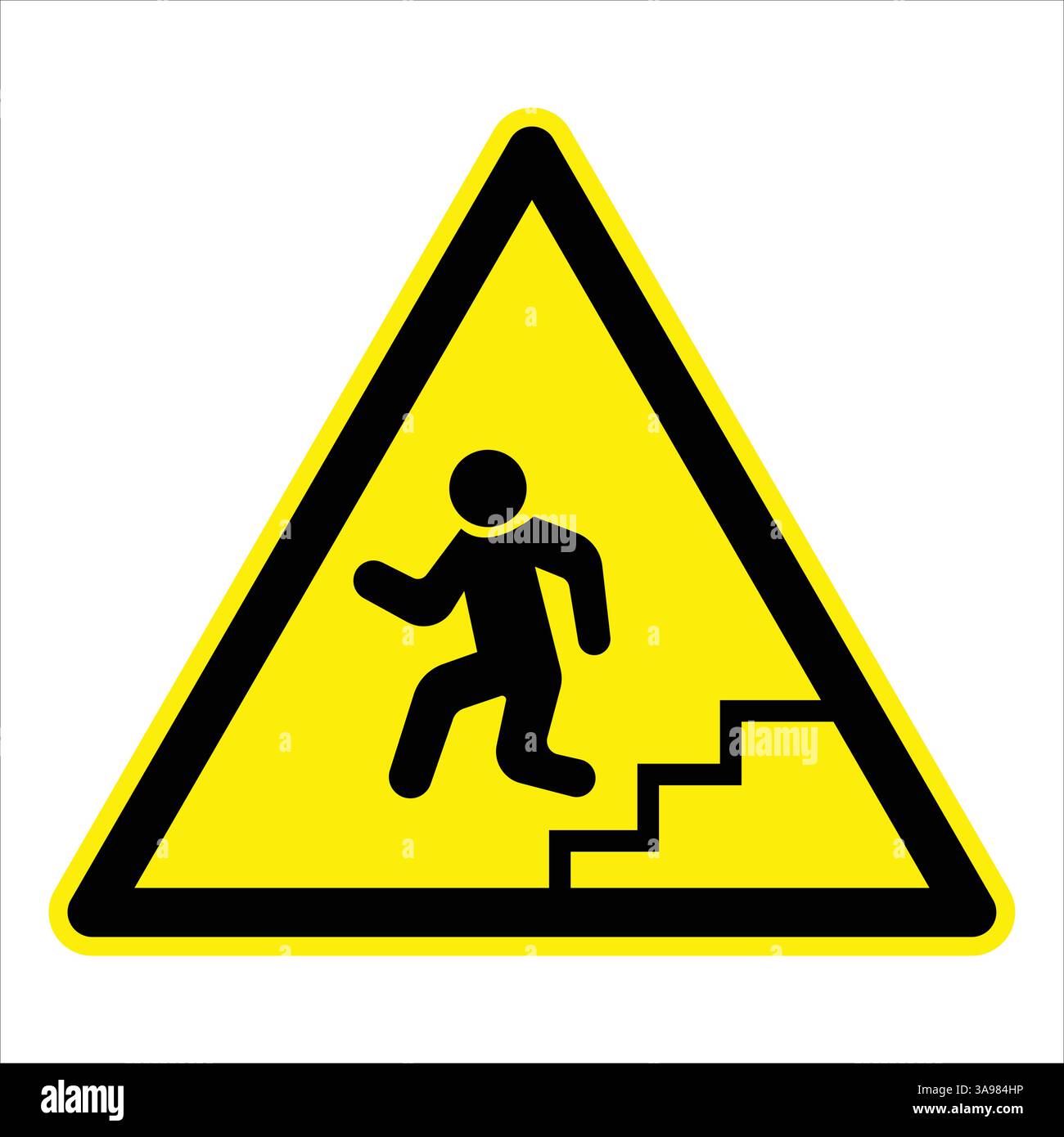 Watch your step, caution advised, a yellow and black warning sign ...