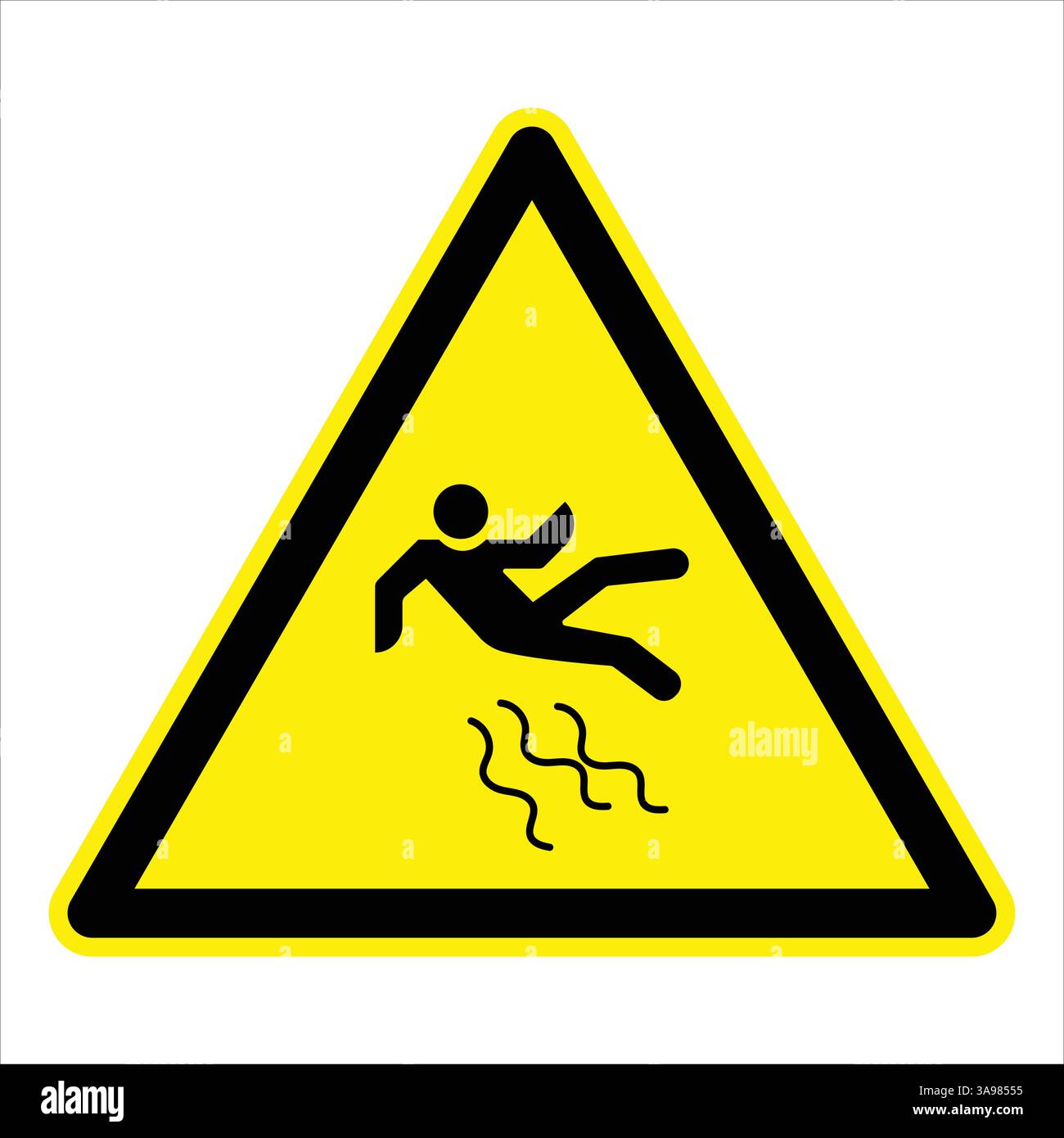 Slippery when wet warning sign, cautioning against potential hazards ...