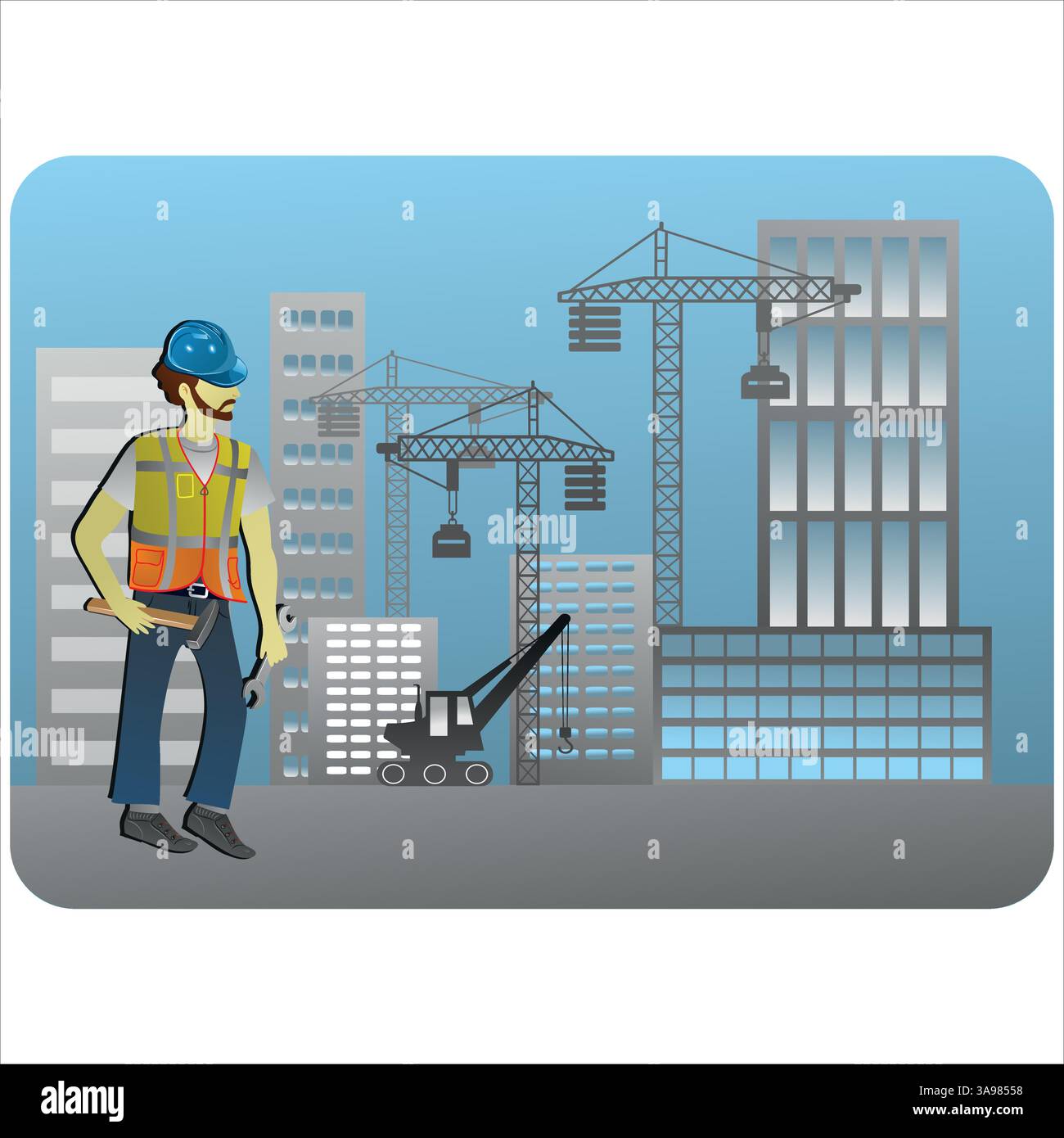 Construction site and new construction residential buildings Stock Vector Images - Alamy