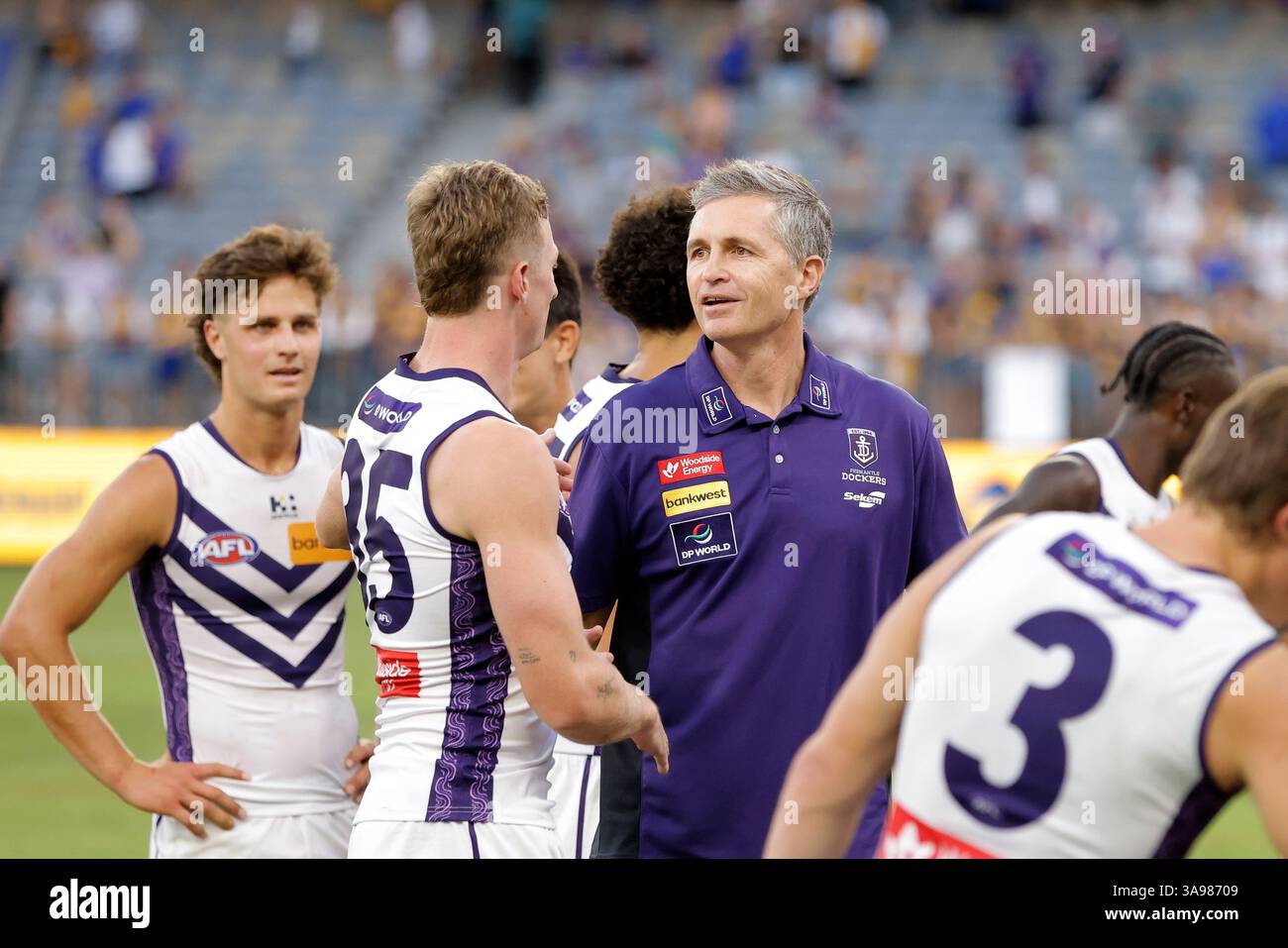 Justin Longmuir, coach of the Fremantle Dockers celebrates with his ...
