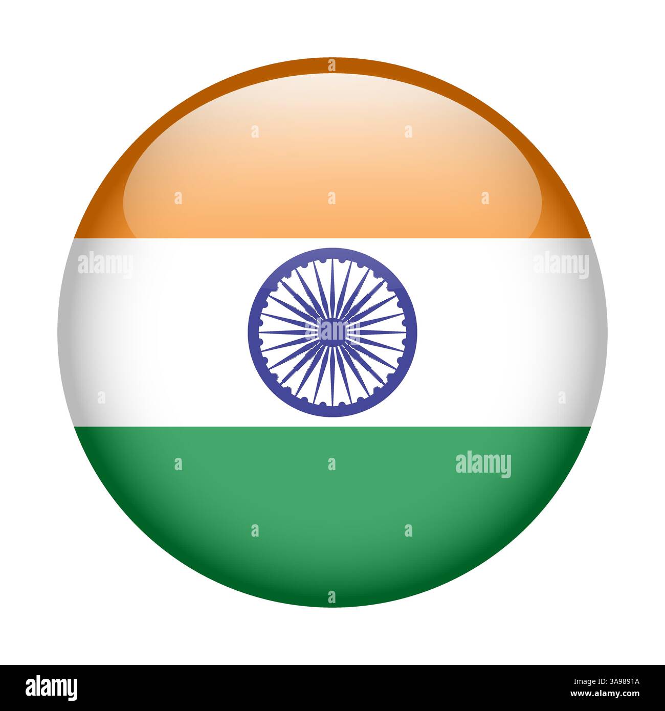 flag of India, button round glossy icon Stock Vector Image & Art - Alamy