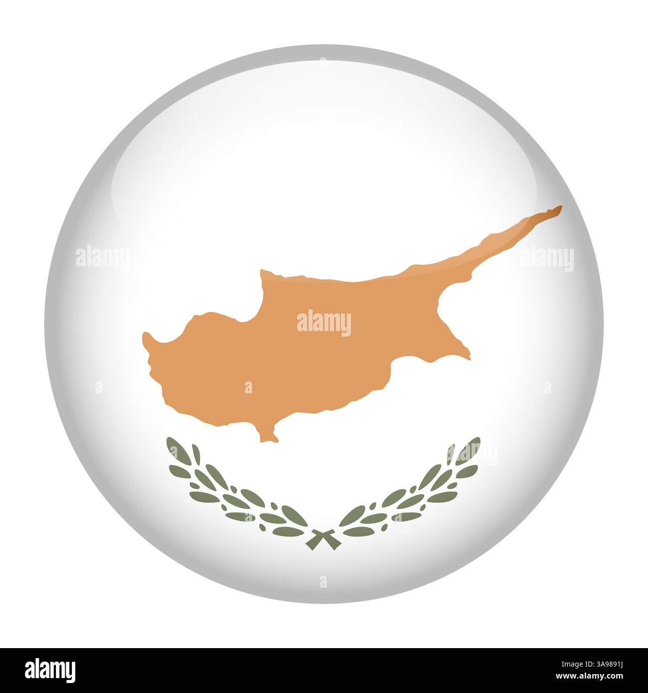 flag of Cyprus, button round glossy icon Stock Vector Image & Art - Alamy