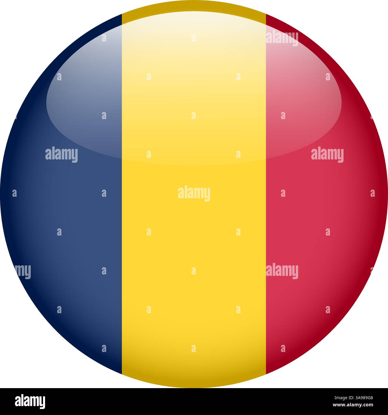 flag of Chad, button round glossy icon Stock Vector Image & Art - Alamy