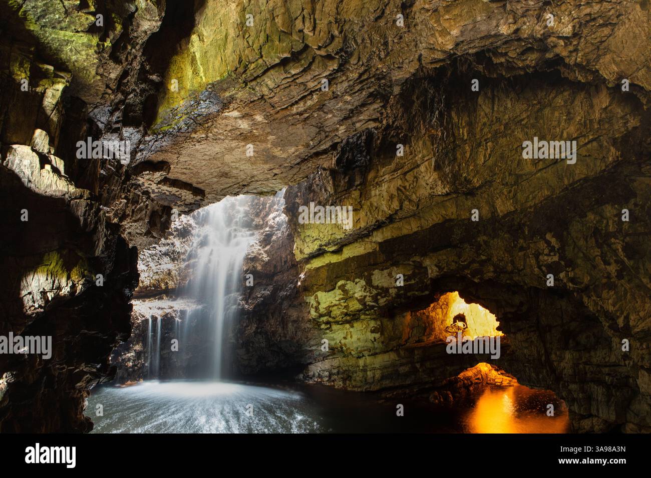 A beautiful waterfall inside Smoo cave in Scotland Stock Photo - Alamy