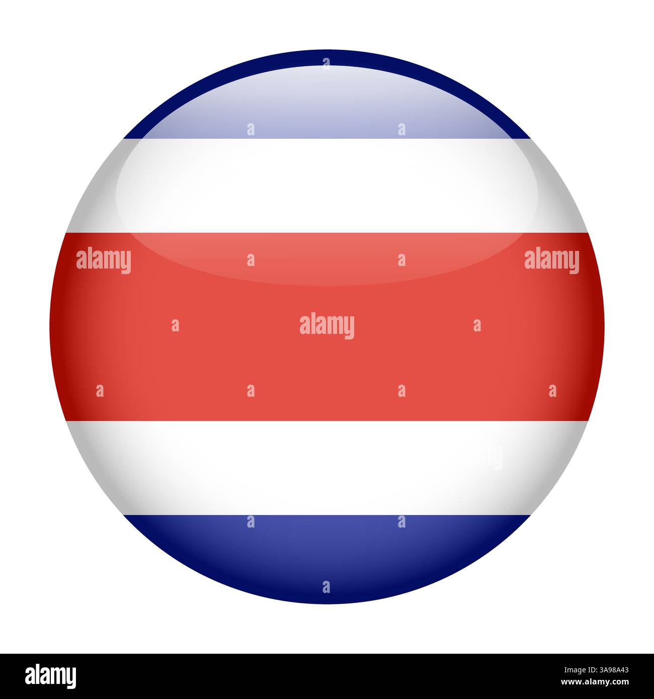 flag of Costa Rica, button round glossy icon Stock Vector Image & Art ...