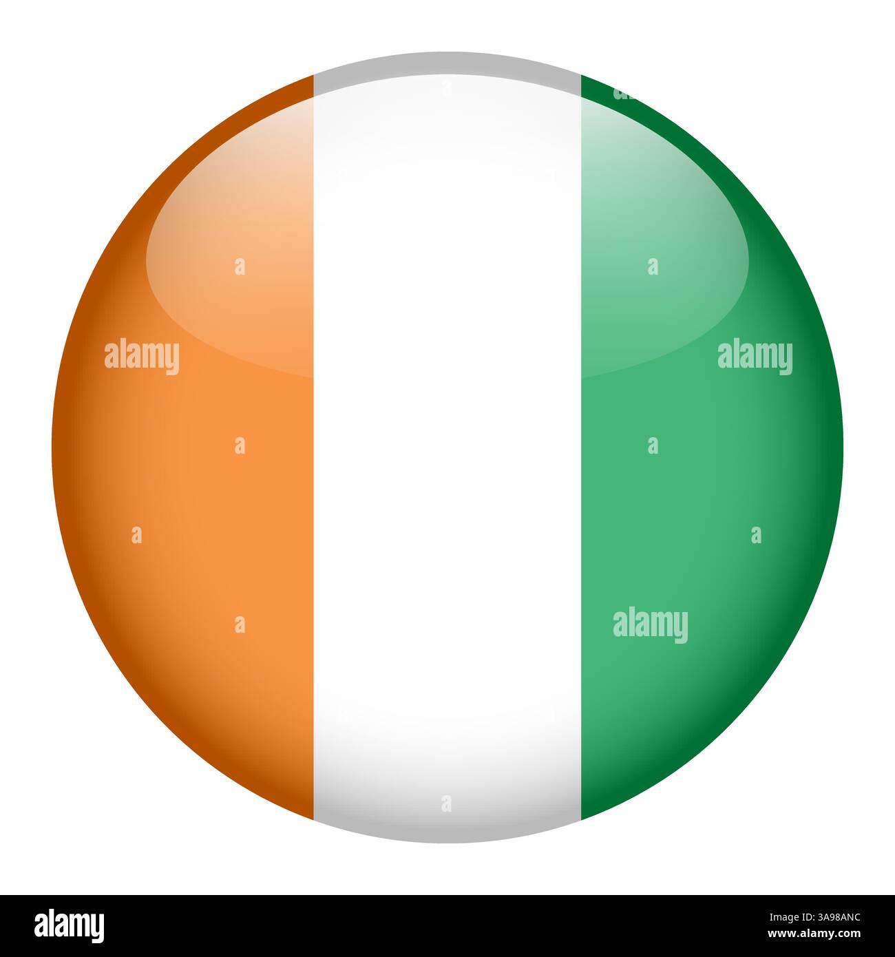 flag of Ivory Coast, button round glossy icon Stock Vector Image & Art ...