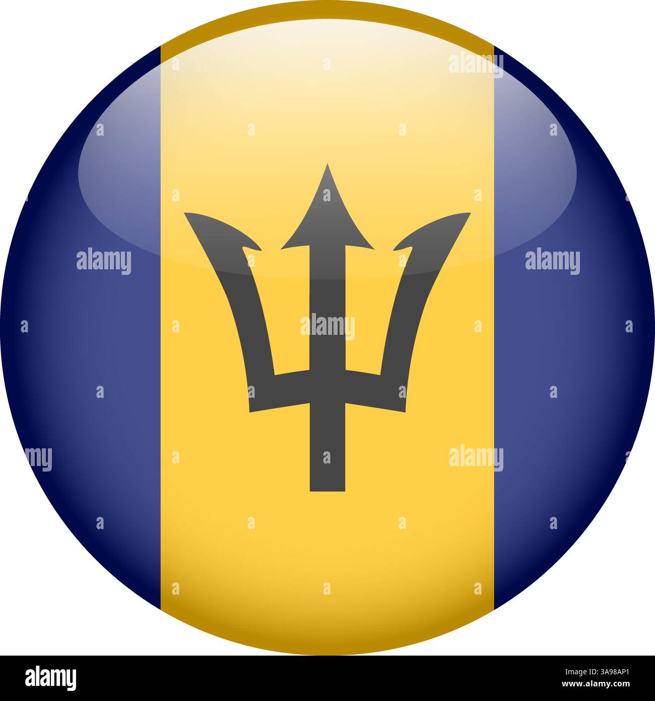 flag of Barbados, button round glossy icon Stock Vector Image & Art - Alamy