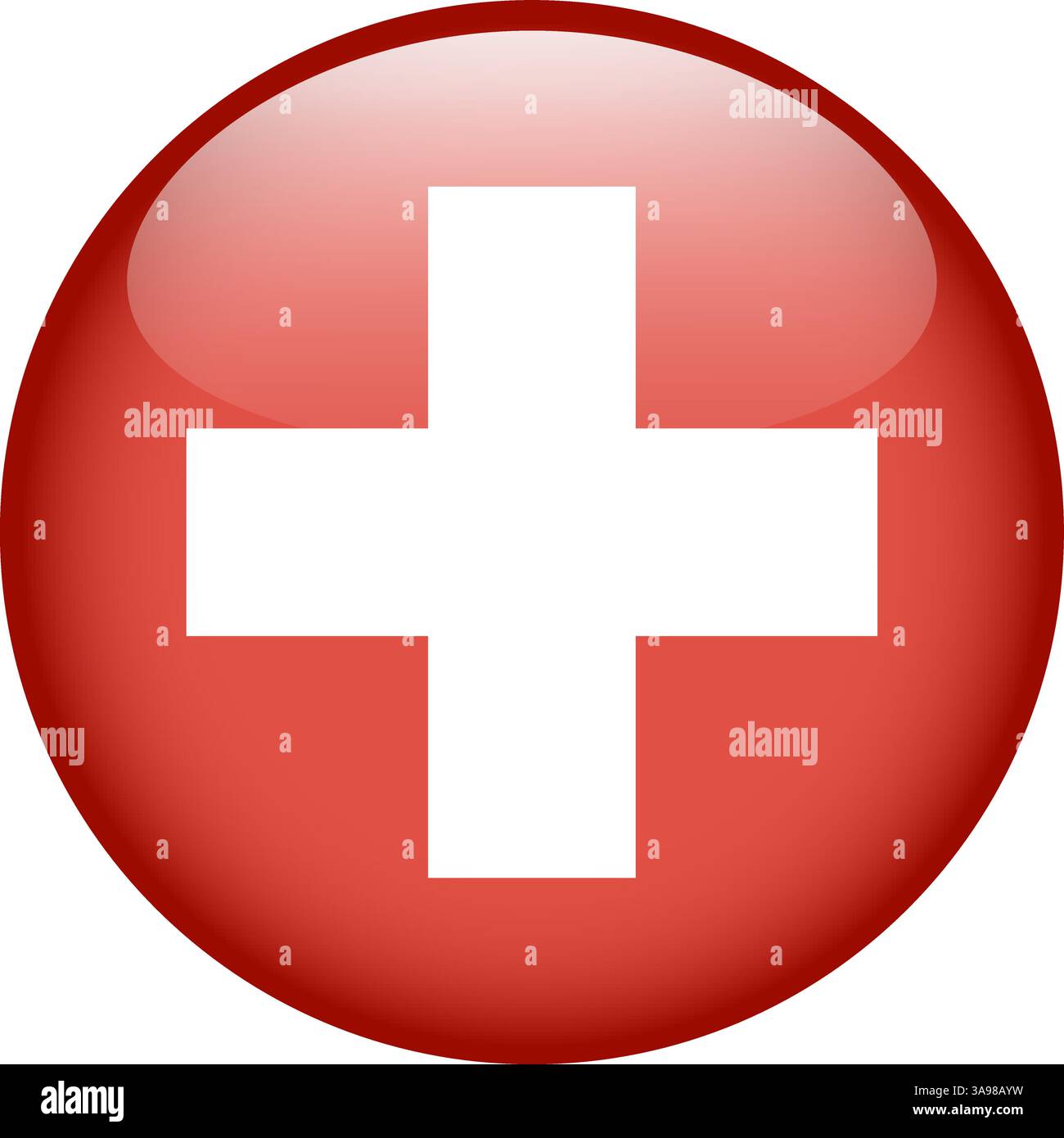 flag of Switzerland, button round glossy icon Stock Vector Image & Art ...