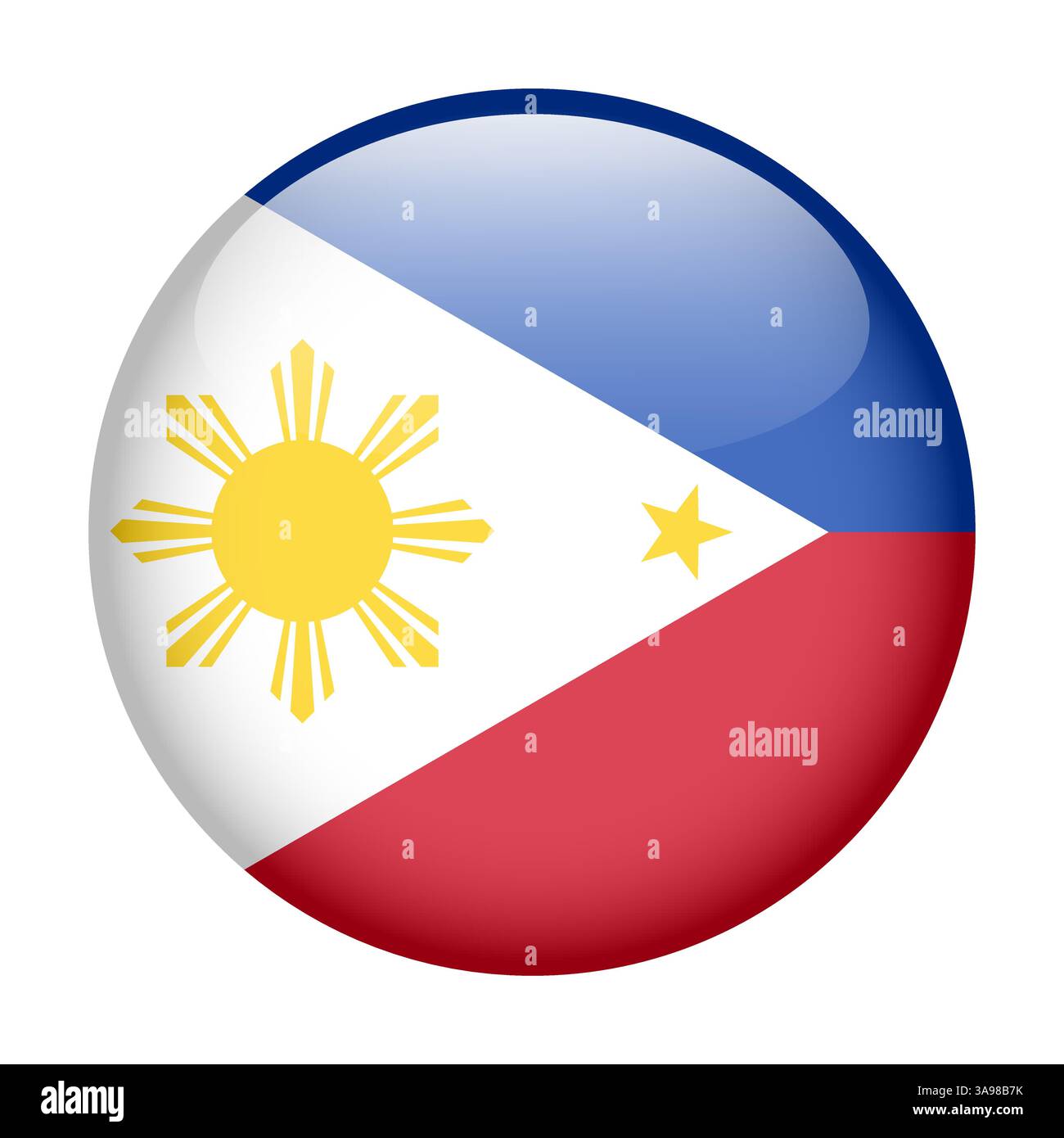 flag of Philippines, button round glossy icon Stock Vector Image & Art ...