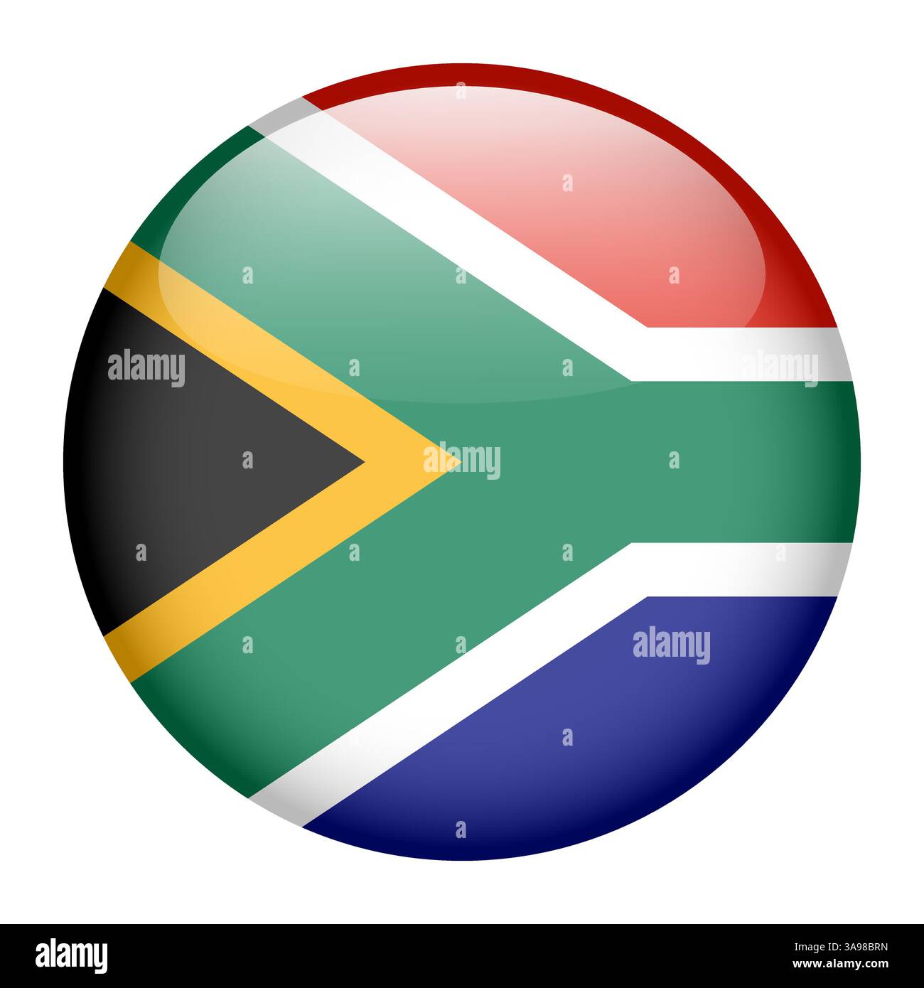 flag of South Africa, button round glossy icon Stock Vector Image & Art ...