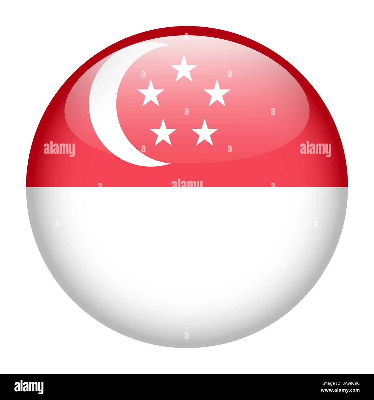 flag of Singapore, button round glossy icon Stock Vector Image & Art ...