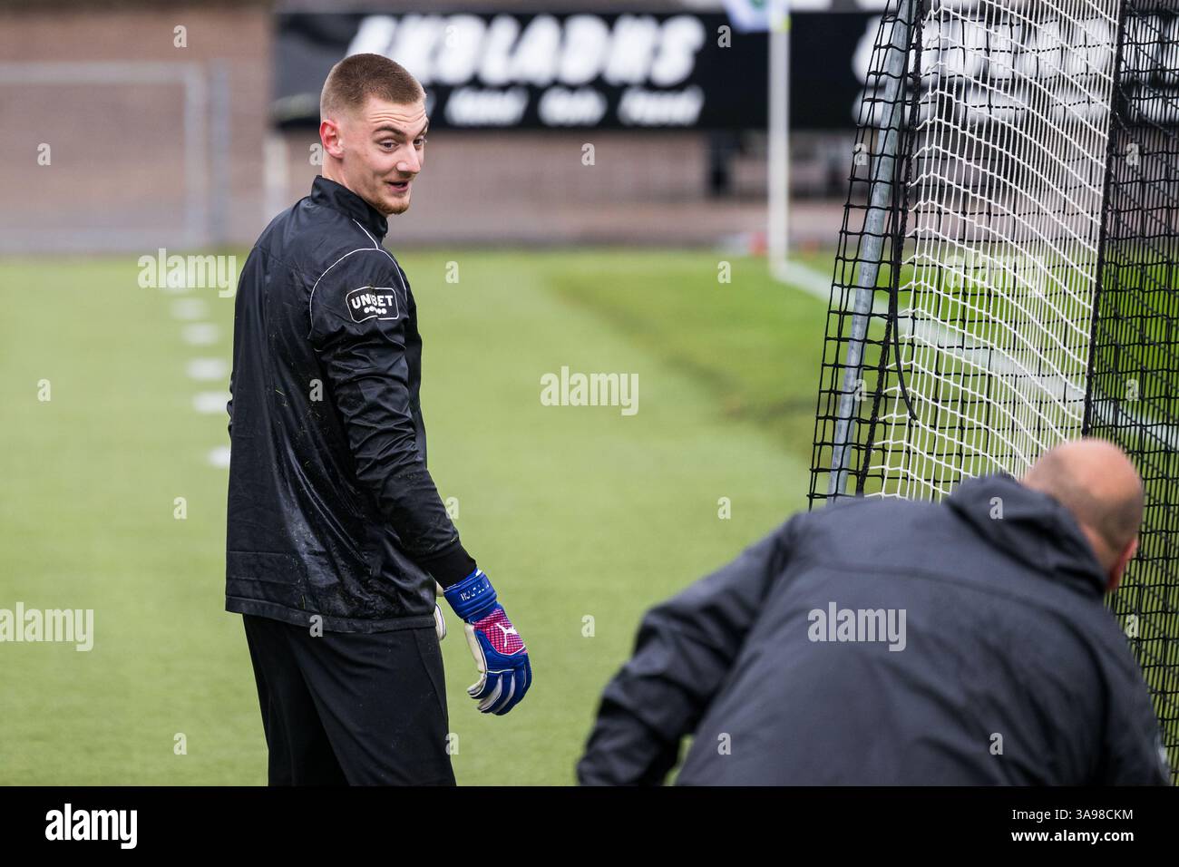 Landskrona, Sverige. 30th Mar, 2025. 250330 Landskronas målvakt Marcus ...